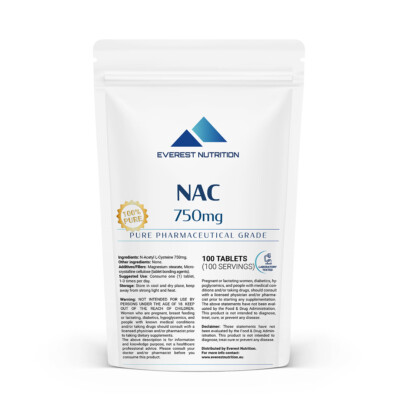 NAC 750mg N-Acetyl L-Cysteine Tab – Liver, Detox, Immune & Antioxidant ...
