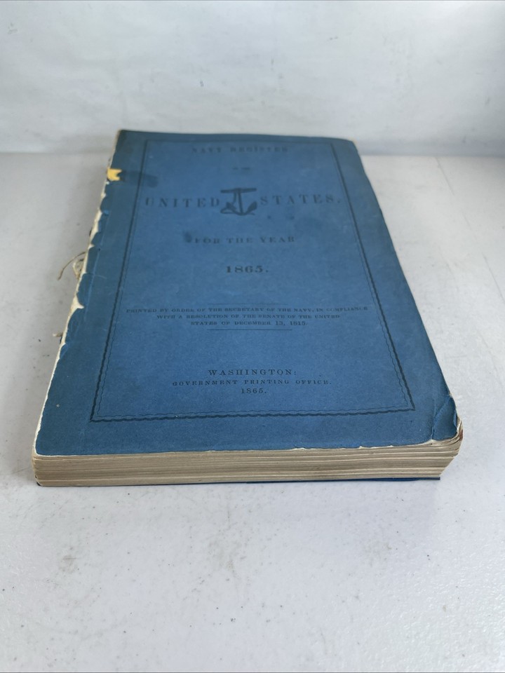 RARE Navy Register United States Civil War Year 1865 Book US USN ...
