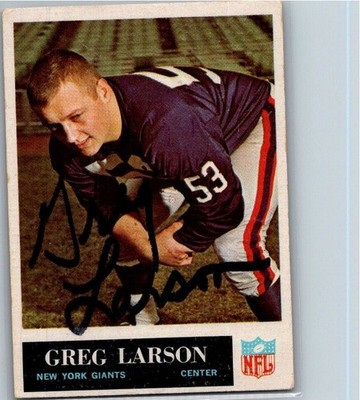 1965 -Greg Larson- Philadelphia Autograph/Signed/Auto Football Card ...