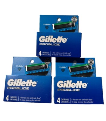 NEW 3 Packs Gillette Fusion PROGLIDE POWER Razor Refills, 4 Cartridges ...