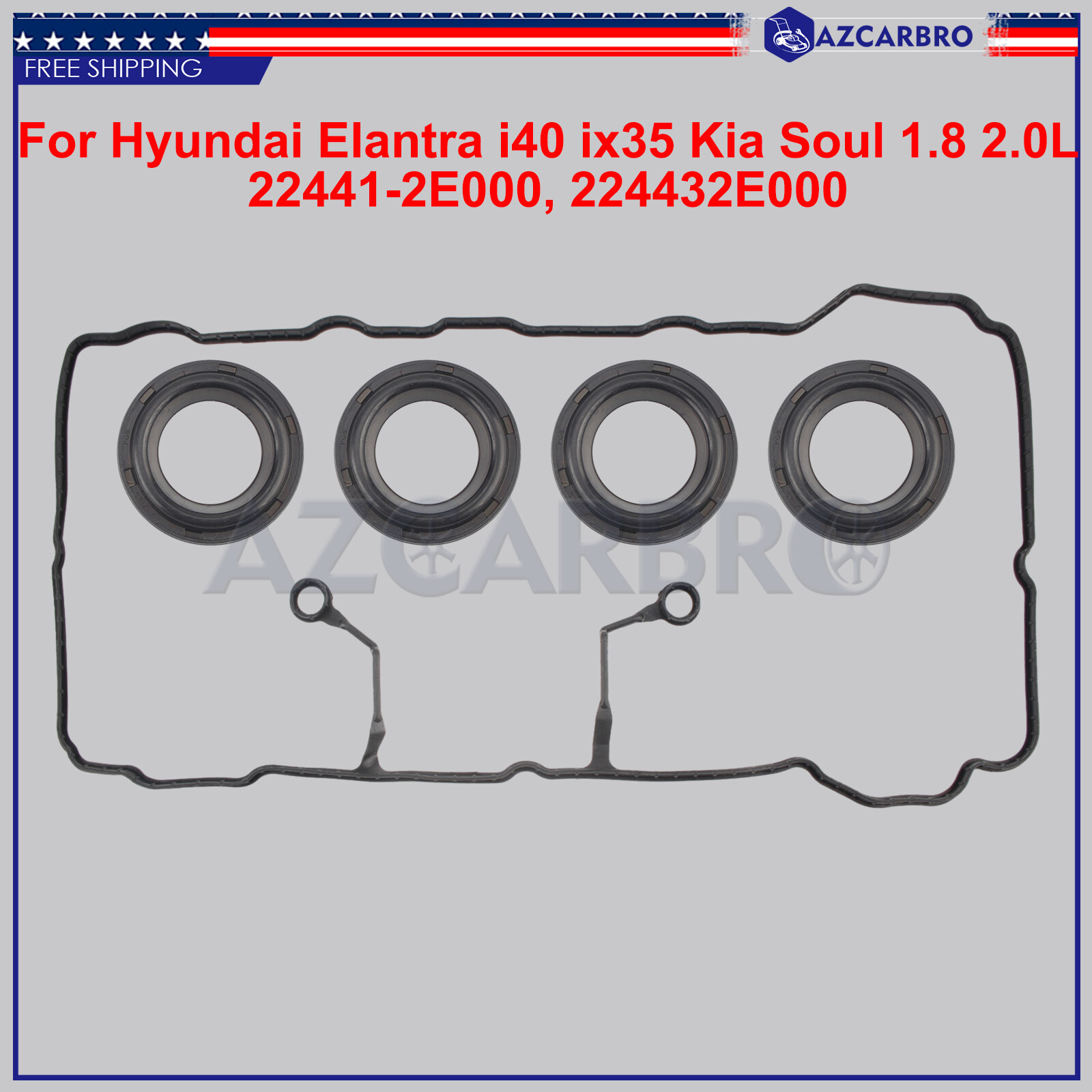Valve Cover Gasket w/ Rubber Grommets For KIA 17-19 Optima 2.0L 12-13 ...