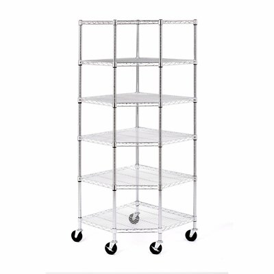 Heavy Duty 70in Steel 6Tier Corner Shelf Garage Home Storage Shelving ...