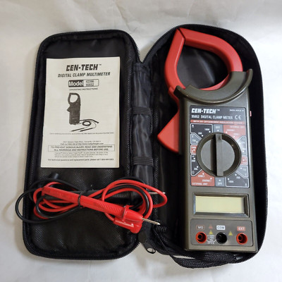 CEN-TECH 95652 Digital Clamp MultiMeter, Volts, Ohms Amperes with Case ...
