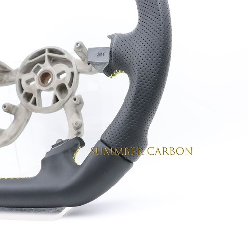 Flat Bluttom Yellow Stripe Napa Leather Steering Wheel Fit Corvette C5 ...