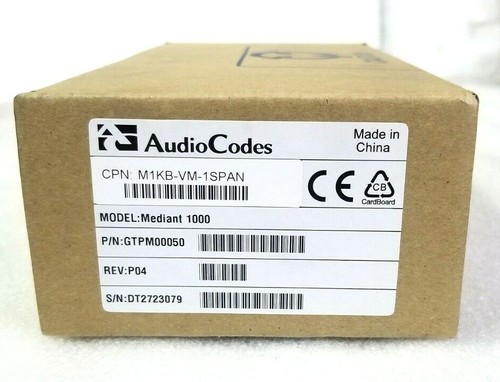 M1KB AudioCodes Mediant 1000B w/ 1 Active Pair of GE Interface VM-1SPAN ...