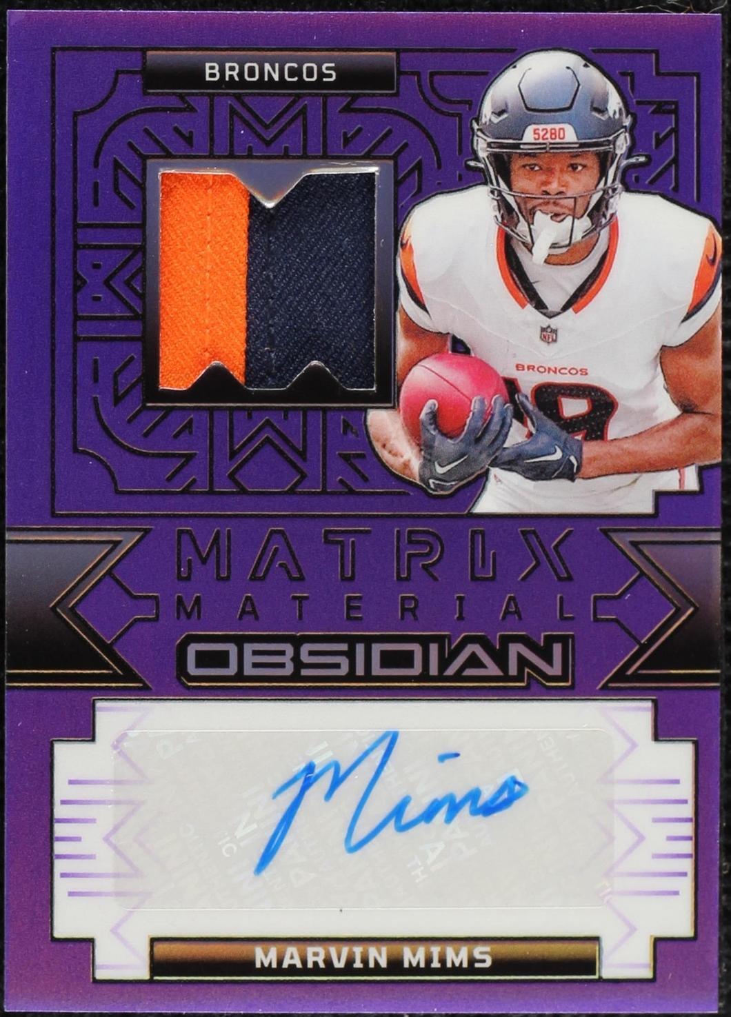 2024 Panini Obsidian - Matrix Material Autographs Marvin Mims #MMA-MMS ...