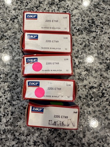 Lot Of 5 - SKF 2205 ETN9 25mm X 52mm X 18mm Self Aligning Bearing ...