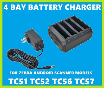 4-Port Battery Charger for Zebra TC51, TC52, TC56, TC57 Android ...