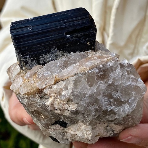 1.36LB Beautiful natural black tourmaline tourmaline logo healing | eBay