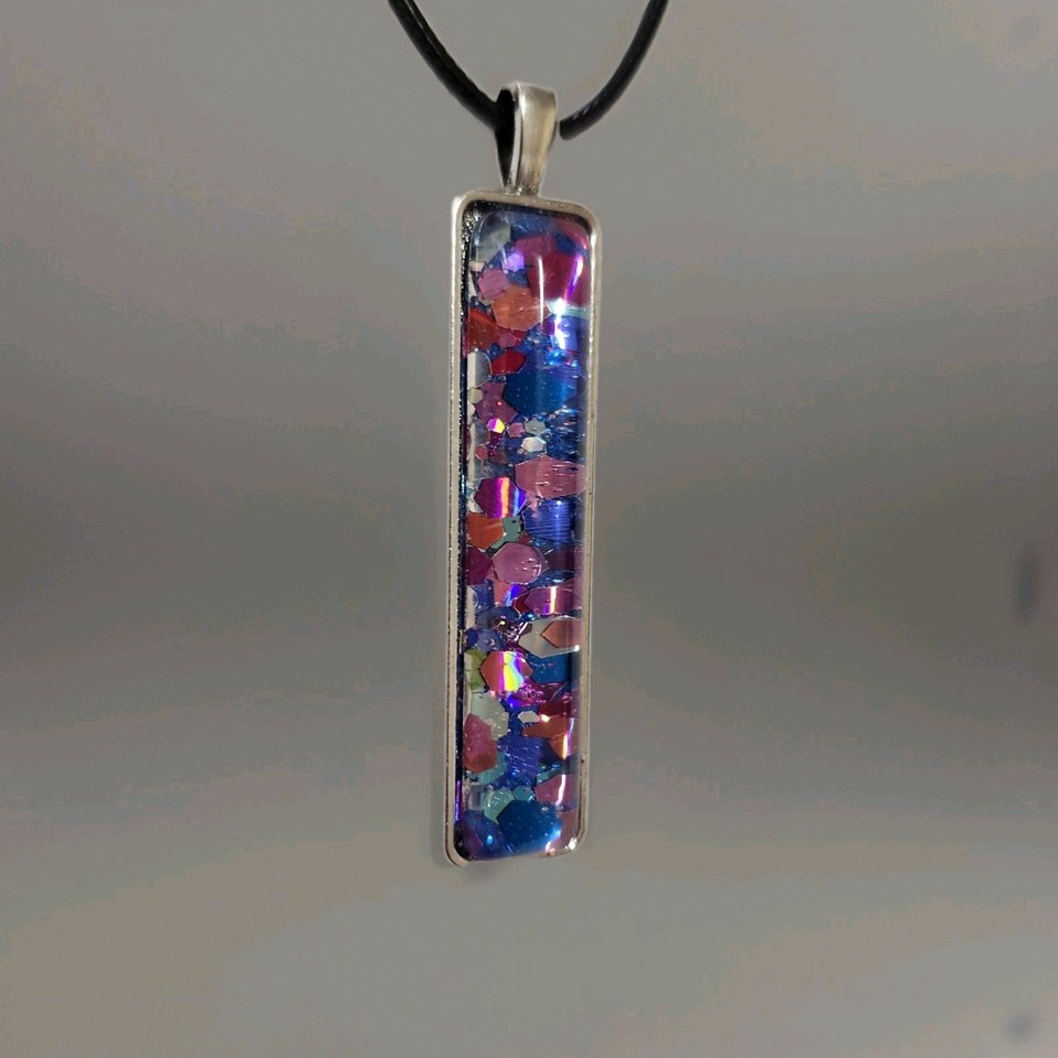 Unique OOAK Statement Art Under Glass Pendant Necklace On Cord ...