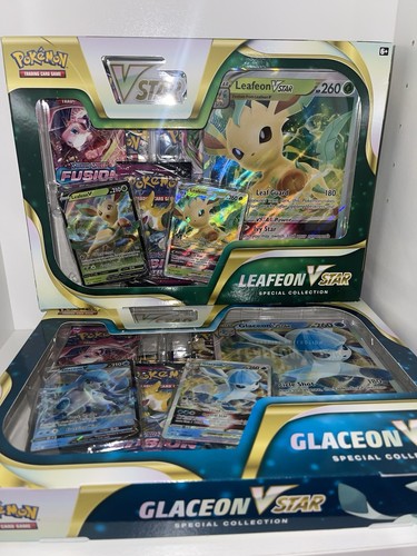 Pokémon TCG Glaceon & Leafeon VSTAR Special Collection Box SET ...