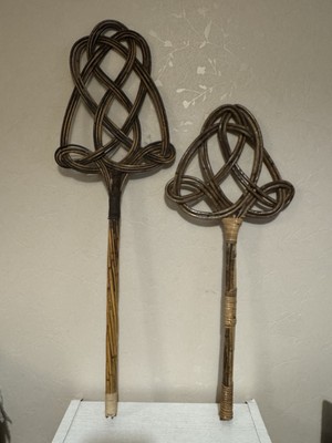 Vintage Antique Carpet Rug Beaters X 2 Wooden Rattan Original 19th ...