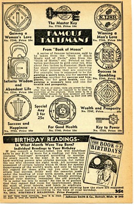 1951 small Print Ad of Famous Talismans from Book of Moses & Black ...