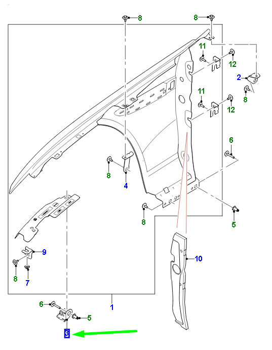 Jaguar XE X760 Front Left Fender Bracket Mounting T4N3014 | OE