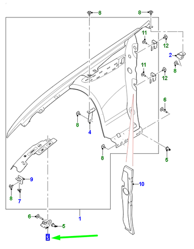 Jaguar XE X760 Front Left Fender Bracket Mounting T4N3014 | OE