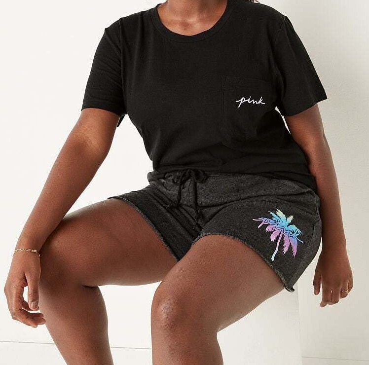Victoria's Secret PINK CAMPUS / RINGER / HENLEY SHORT SLEEVE T-SHIRT XS ...