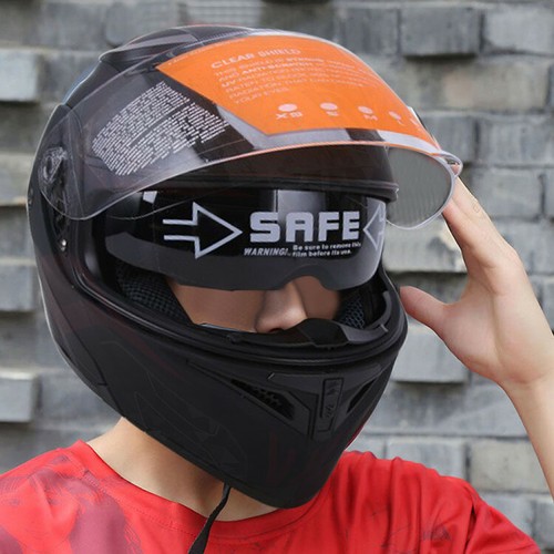 DOT Modular Motorcycle Helmet Full Face Dual Visor Flip-Up Motor Helmet ...