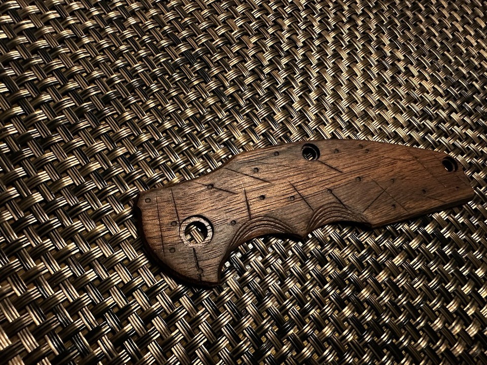 Hinderer Jurassic Distressed Walnut Wooden Scale | eBay
