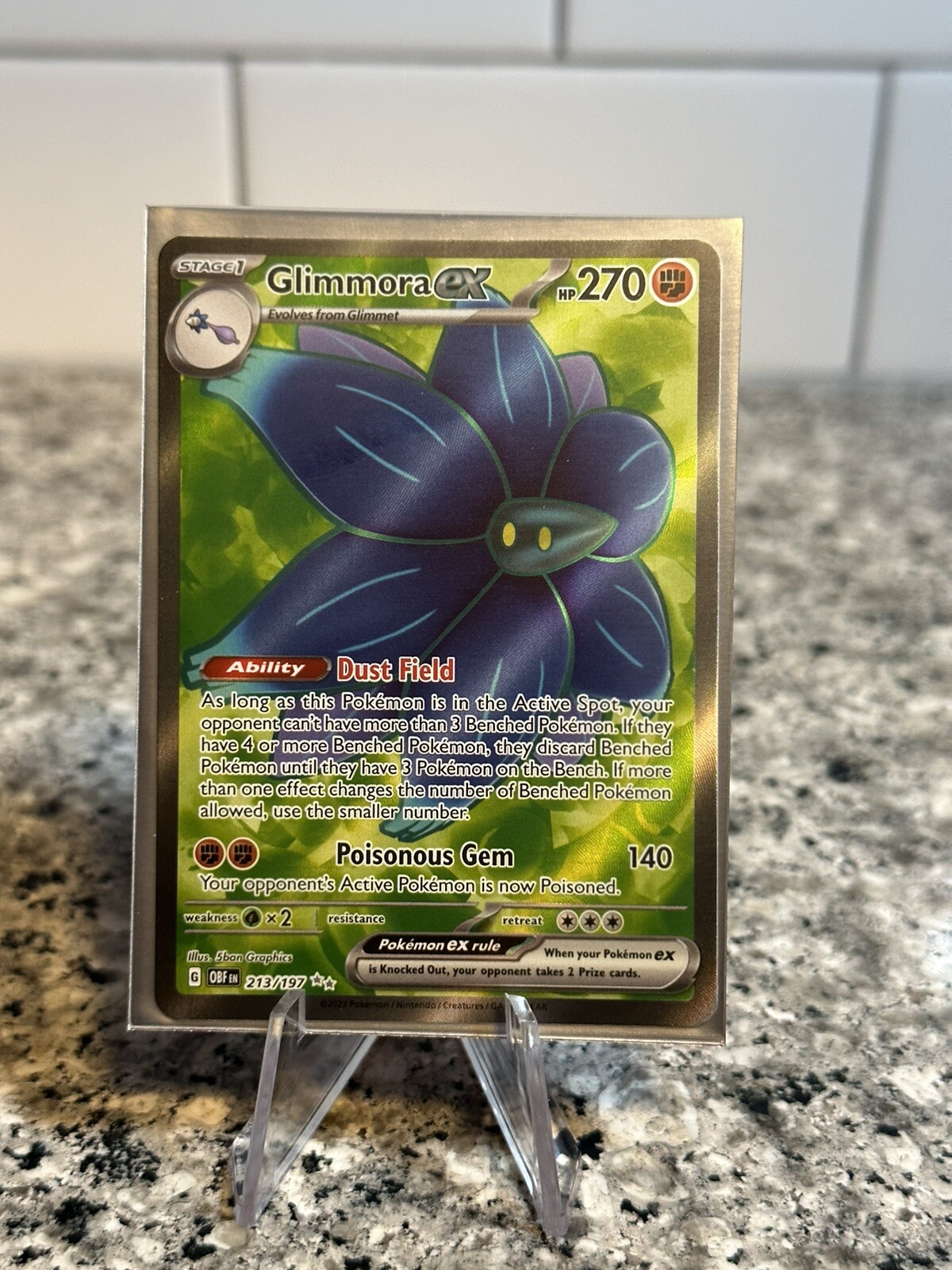 GLIMMORA ex FULL ART 213/197 OBSIDIAN FLAMES Double Rare NM/M Pack ...