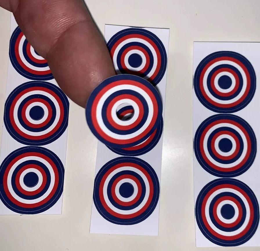 Bullseye Target Stickers in Blue/Red/White for Williams & Other Pinball ...