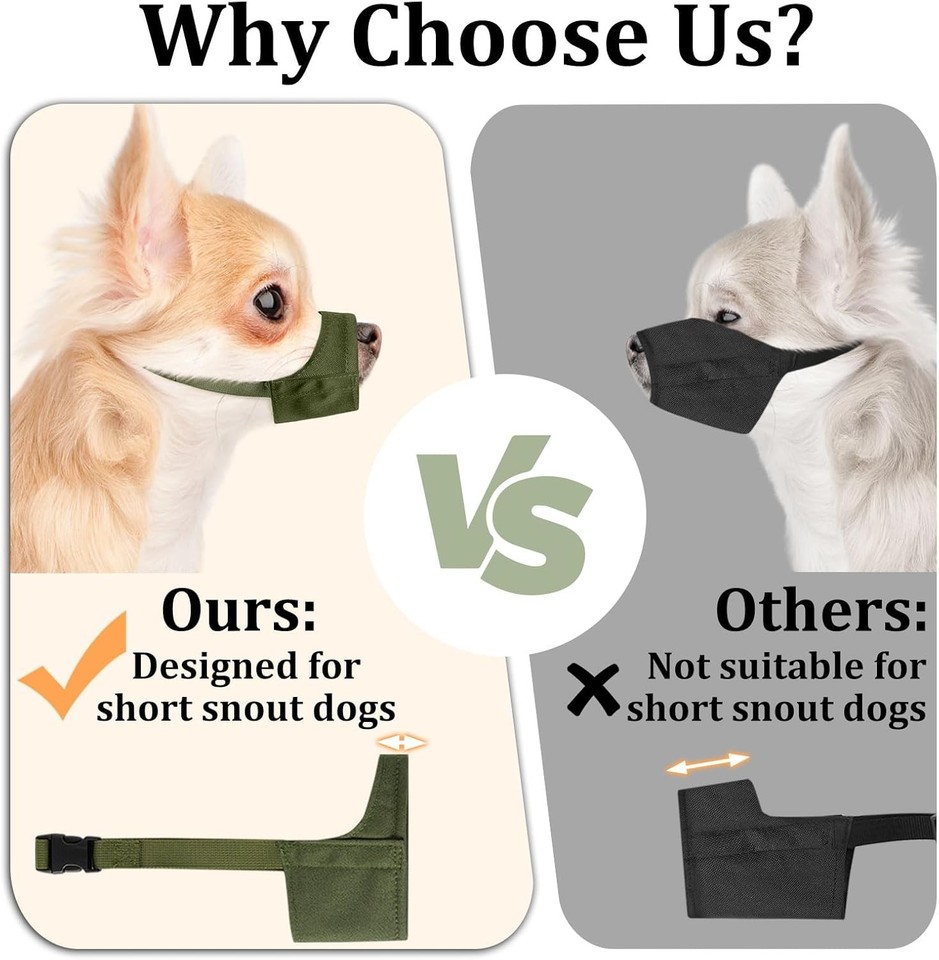 Mayerzon Short Snout Dog Muzzle, Small Muzzle for XXS [Snout Cir: 4-5], Green | eBay