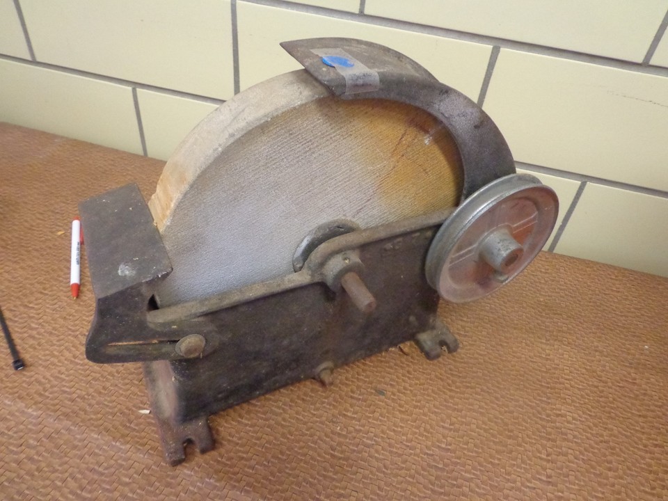 Cast iron bench wet stone knife chisel axe grinder tool sharpener | eBay
