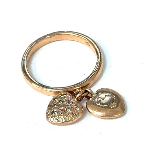 9K Dodo Pomellato Pave Heart Charms Ring Rose Gold | eBay