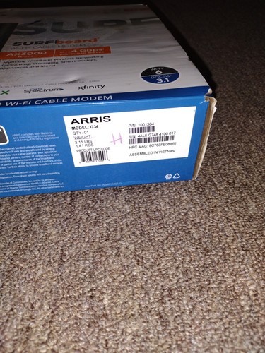 Arris G34 SURFboard DOCSIS 3.1 Gigabit Cable Modem & Wi-Fi 6 Router ...