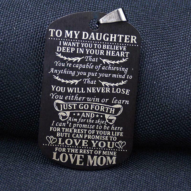 Stainless Steel Daughter Son Dog Tag Necklace Mother Father Mom Dad ...