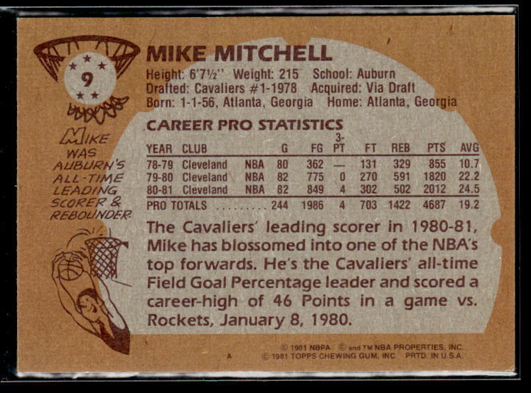 1981 Topps #9 Mike Mitchell Good | eBay