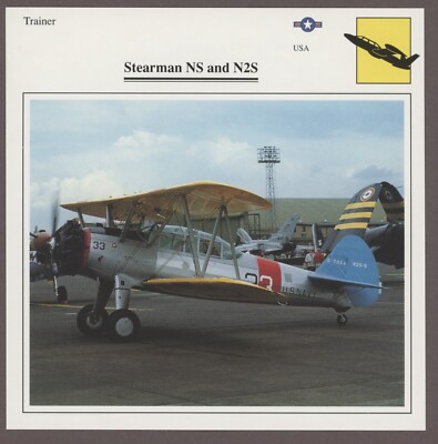 Stearman NS and N2S Warplanes Military Air Edito Service Card USA | eBay