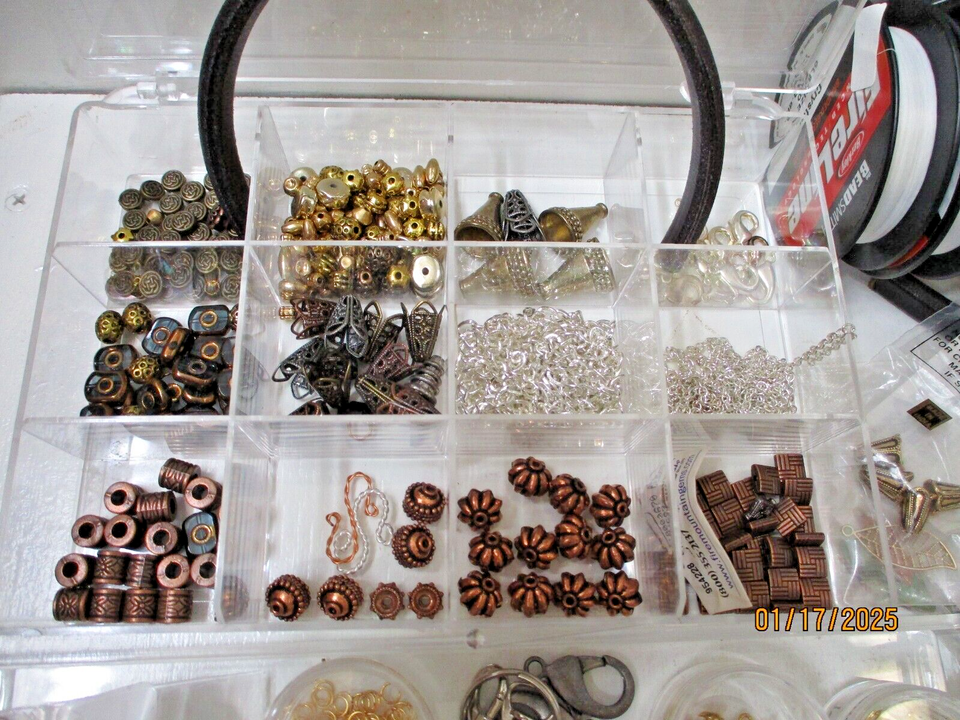 Huge Lot Jewelry Making Supplies Findings Wire Thread Clasps Spacers ...