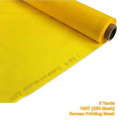 3 Yards 250 Mesh Yellow Screen Fabric 50" Width 100T Screen Printing ...