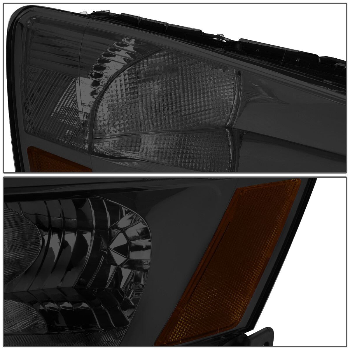 SMOKED HOUSING AMBER CORNER HEADLIGHT+SLIM LED HID KIT FOR 03-07 ACCORD ...