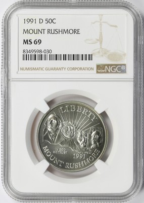 1991-D 50c Mount Rushmore Commemorative Half Dollar NGC MS69 | eBay