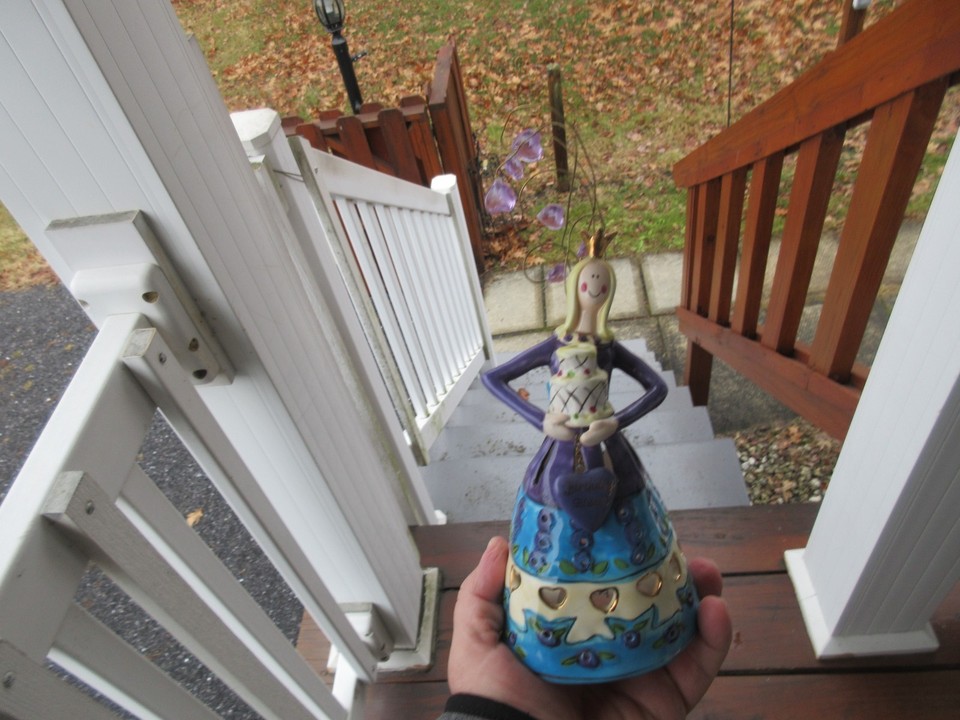 2009 Blue Sky "Birthday Queen" w/Cake Candle Holder Porcelain Figurine ...