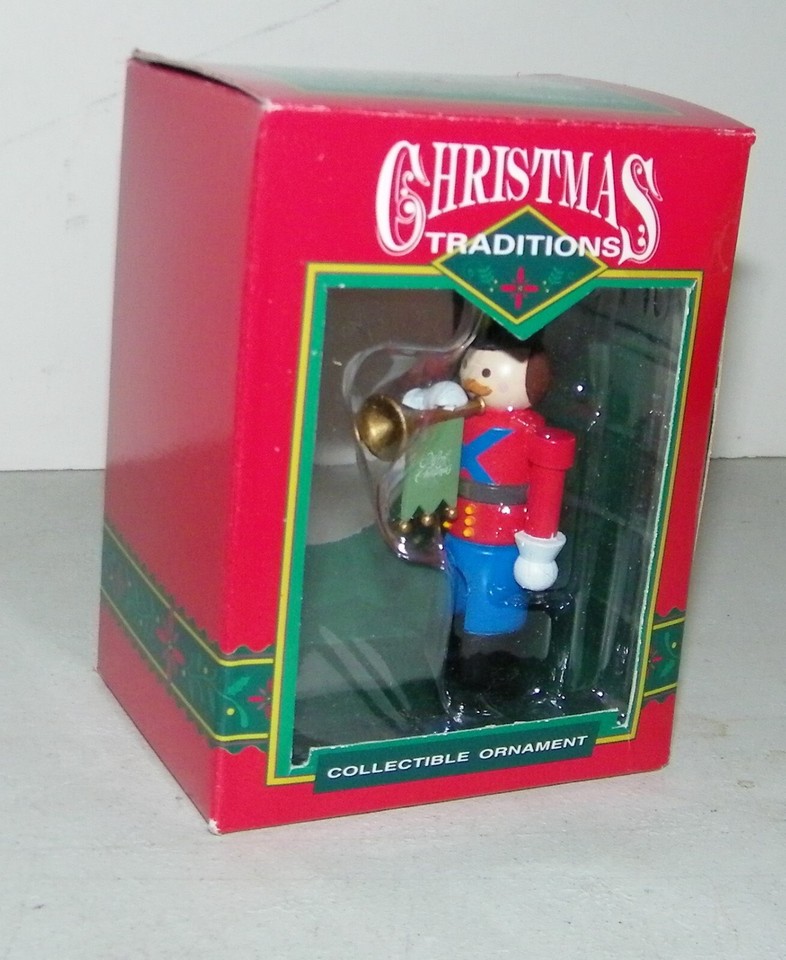 Matrix Merry Christmas Toy Soldier Flag Horn Christmas Holiday Ornament ...