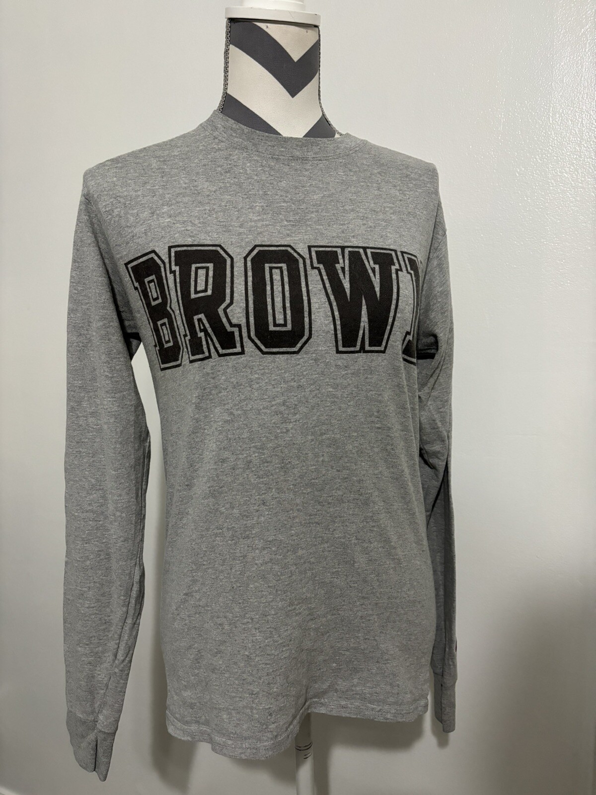 Brown University- Ivy League College Shirt - Long Sleeve Gray Size ...