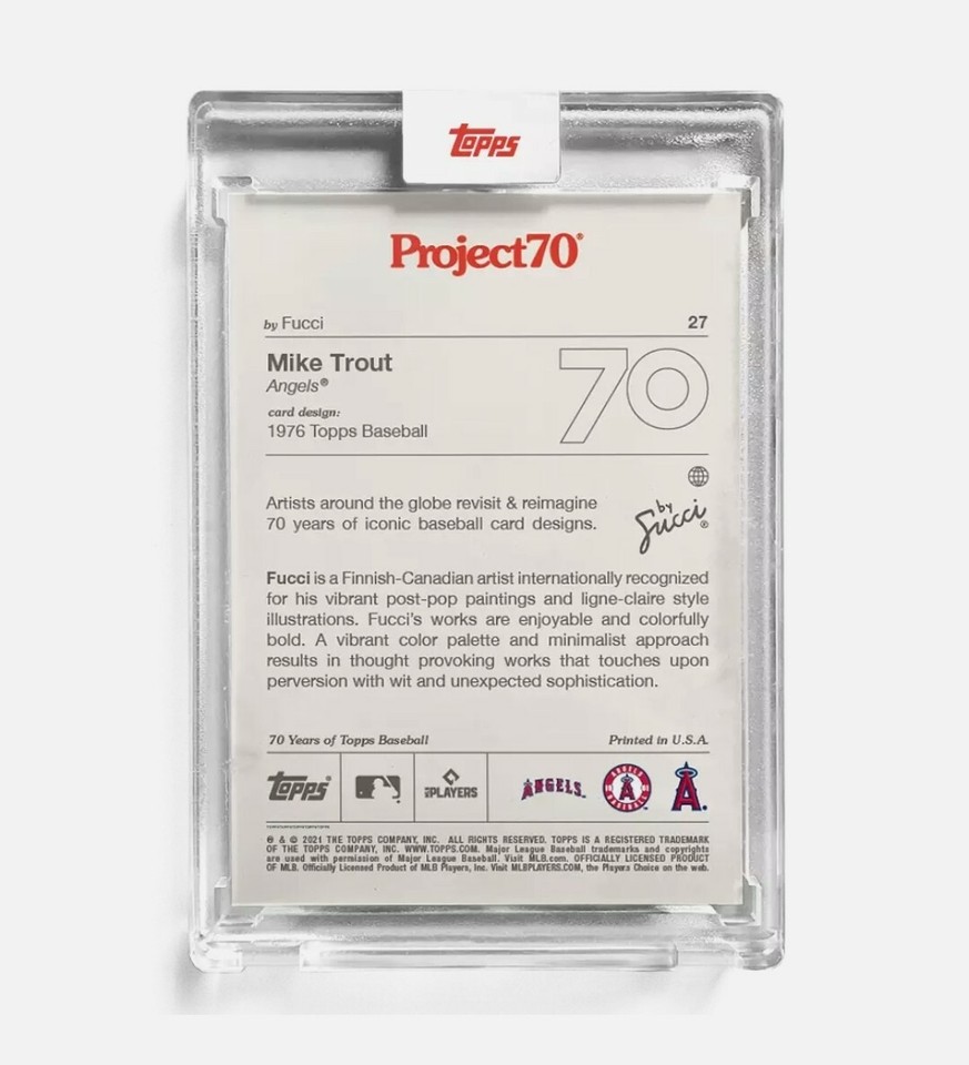 Topps PROJECT 70 Card #27 MIKE TROUT by FUCCI W/ BOX - IN HAND | eBay
