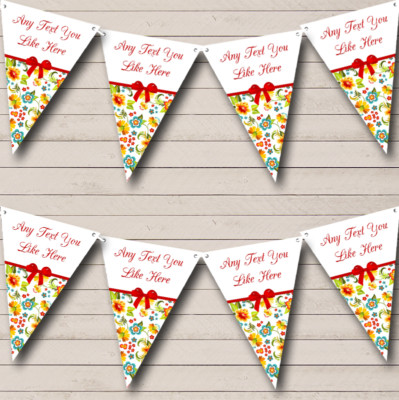 Party Banner Bunting Bright Summer Shabby Chic Welcome Home New Baby ...
