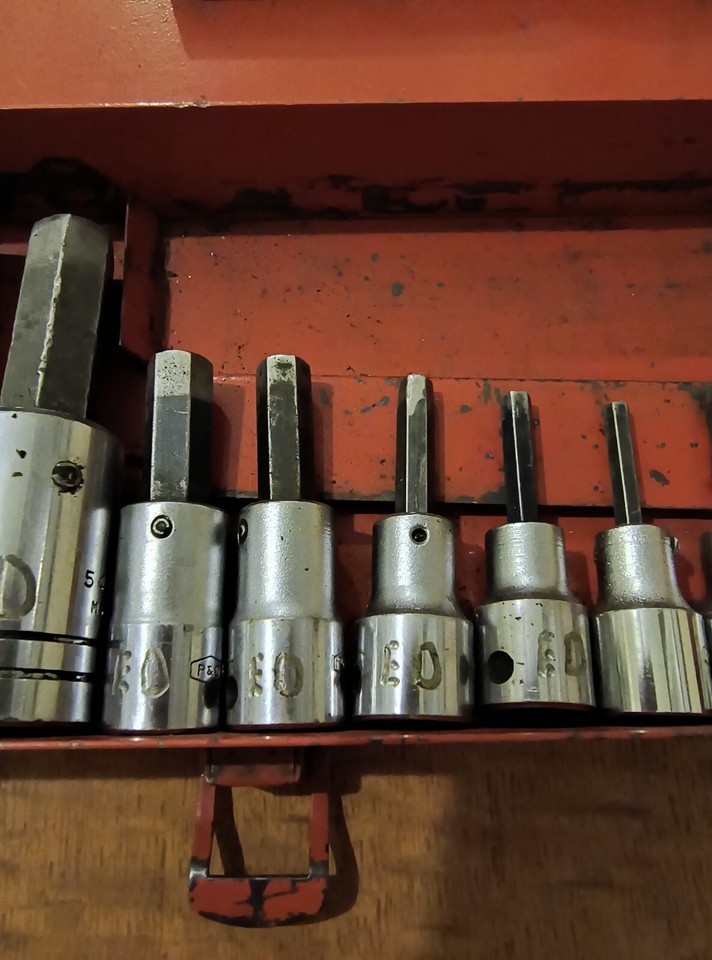 PROTO Vintage 4997 Hex Bit Mixed Set 1/8 to 5/8, Flying Lady Steel Box ...