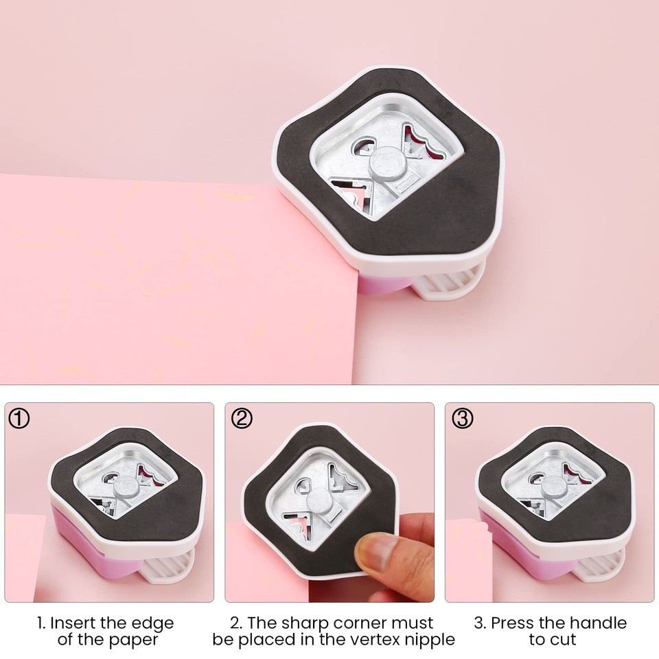 3 in 1 Decorative Corner Punch, 3 Way Corner Paper Punch for Paper ...