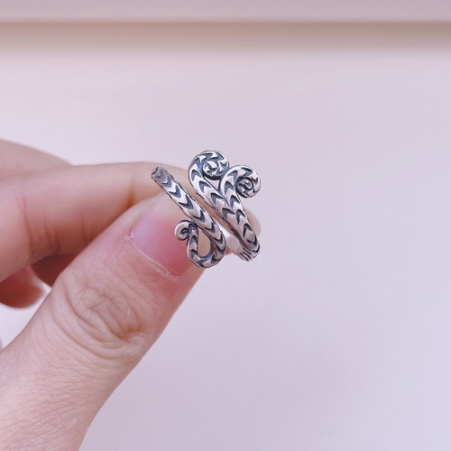 Chinese Matt Propitious Cloud Ethnic Style Exquisite S990 Pure Silver Ring | eBay