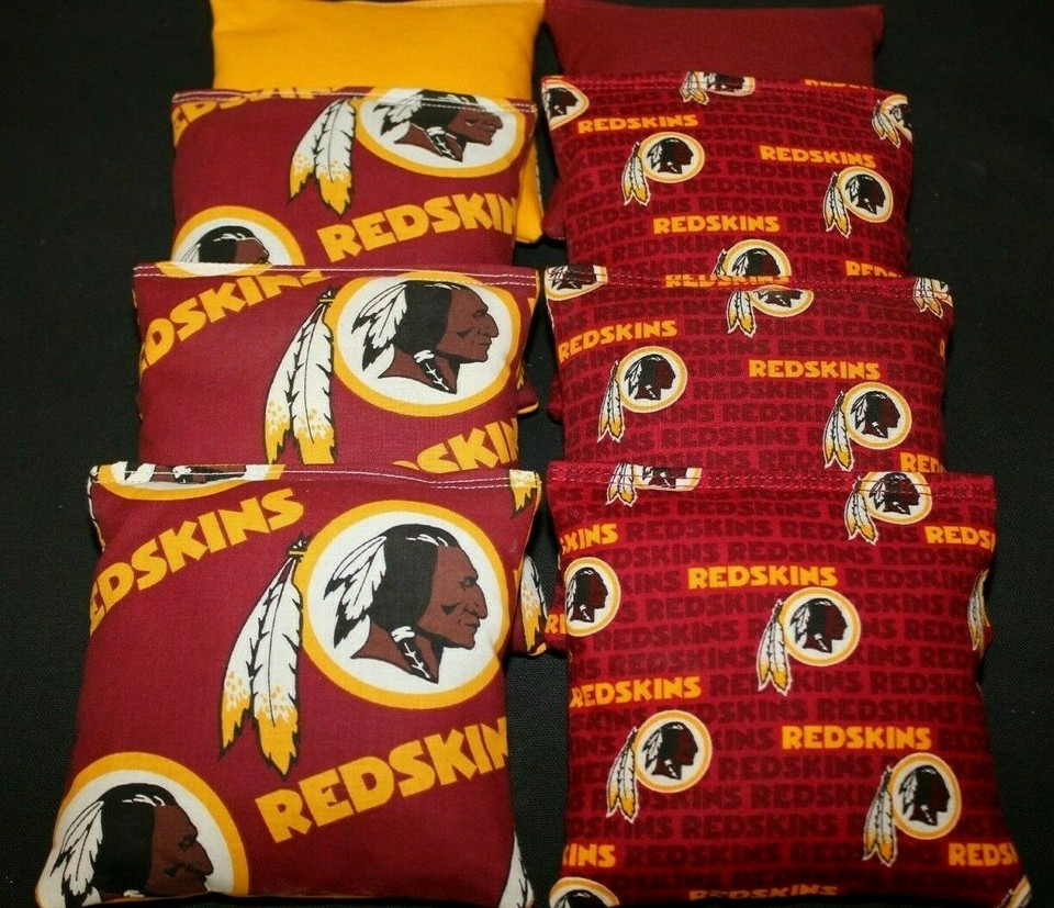 Cornhole Bean Bags made w WASHINGTON REDSKINS Fabric 8 ACA Regulation ...