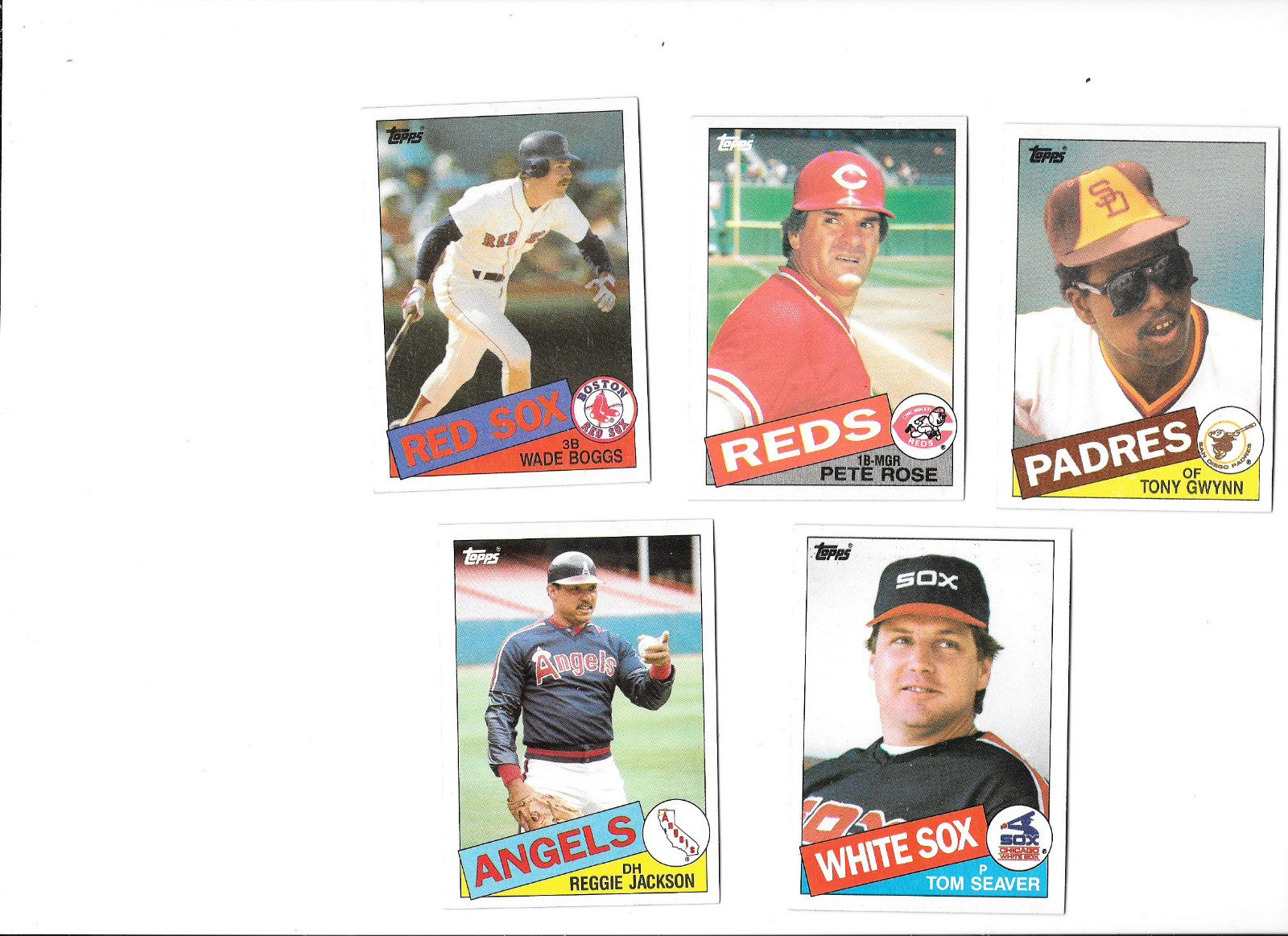(5) 1985 Topps Stars, Rose, Seaver, Jackson, Boggs, Gwynn. MINT | eBay