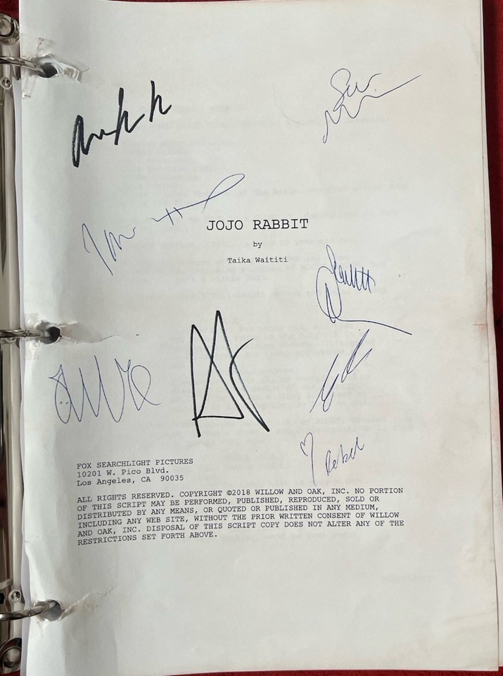 JOJO RABBIT Cast Facsimile Signed FYC Script TAIKA WAITITI 2019 OSCAR ...