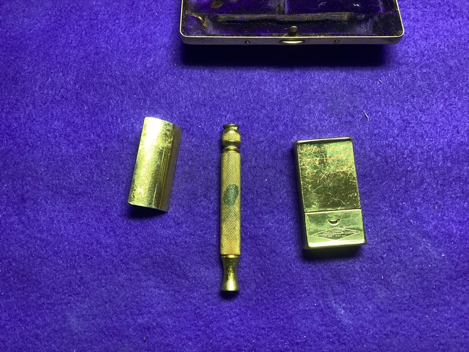 King Gillette Pocket Edition Safety Razor with Brass Case and Brass ...