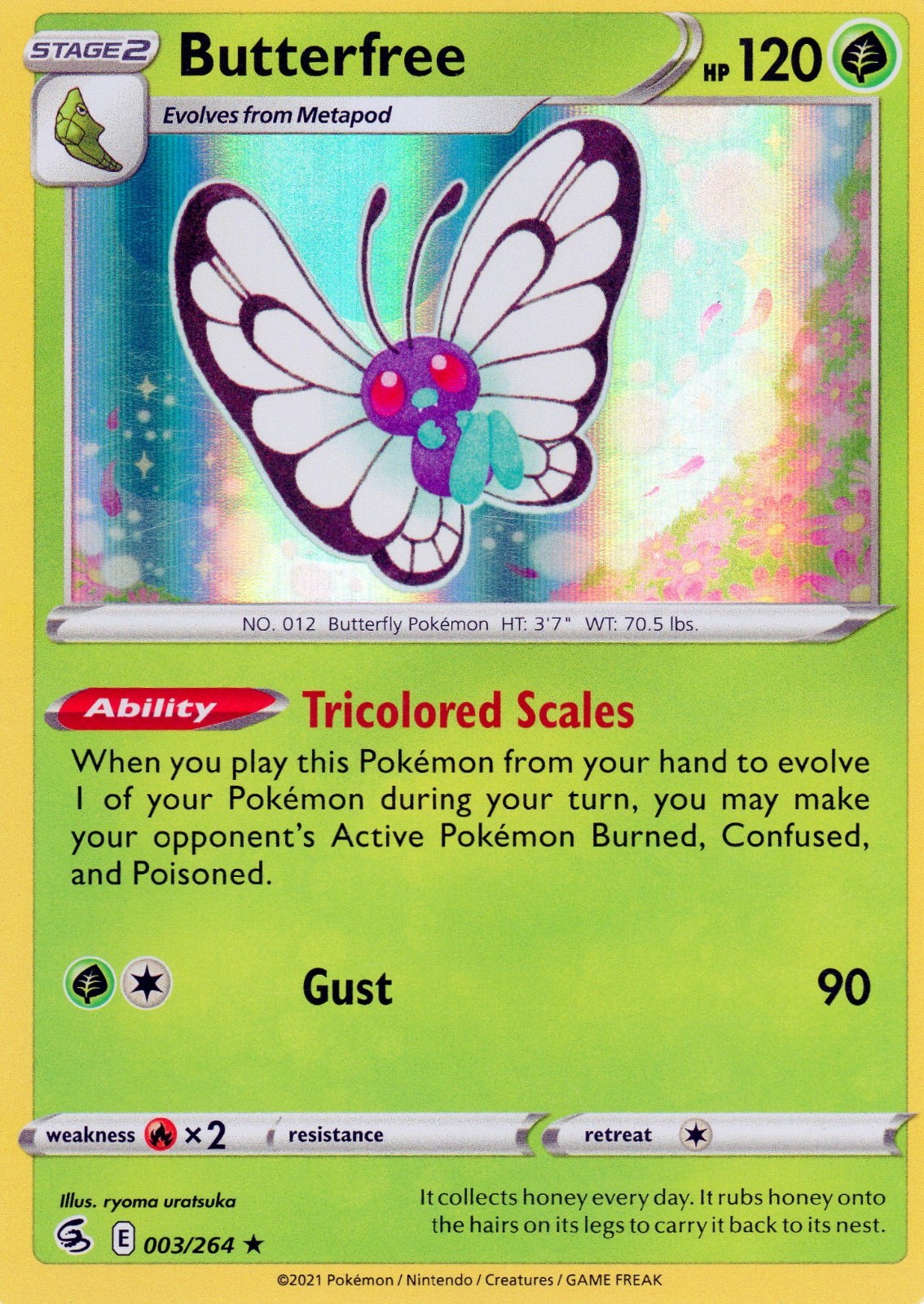 Pokemon Fusion Strike "Butterfree" Holo Rare! #003/264. Nm-Mint! | eBay