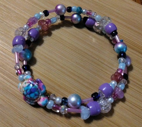 Handmade 14 in Wrap Bracelet-Plastic, Glass, Stone-Stone Turtle Beaded ...