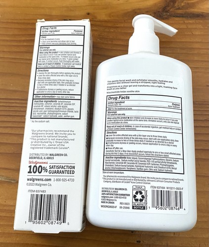 New Walgreens Acne Control Gel and Acne Control Cleanser, Both 2% ...